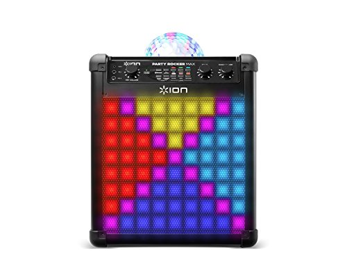 ION Audio Party Rocker Max - 100W Portable Wireless Bluetooth Speaker and Karaoke Centre with Rechargeable Battery, Party Light Display and Microphone