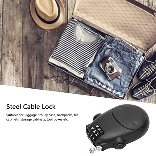 Retractable Cable Lock, High Precision Antitheft Password Combination Lock for Luggage Backpacks Trolley Case Travel