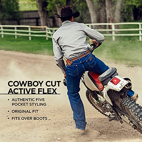 Wrangler Men's Cowboy Cut Active Flex Original Fit Jean, Black, 42W x 32L