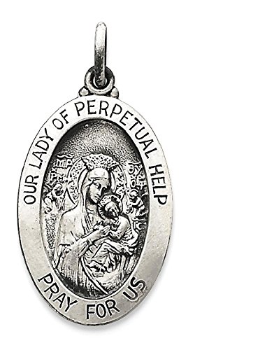 IceCarats 925 Sterling Silver Vintage Our Lady of Perpetual Help Medal Necklace Charm Pendant Only