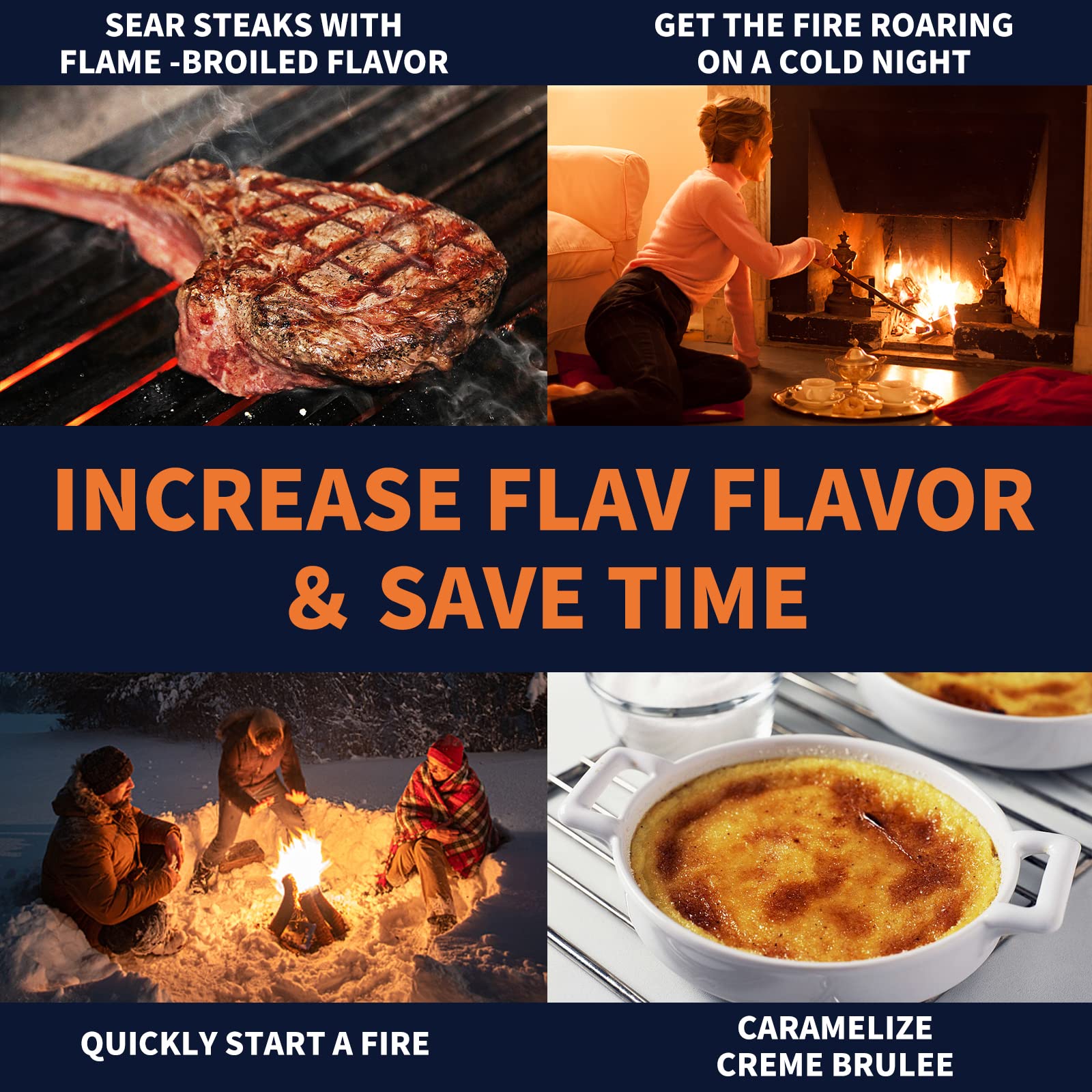 POWERFUL Grill Gun Propane Torch - Taschyas Kitchen Blow Torch for Cooking - Flame Thrower Fire Gun - Sous Vide Torch - Charcoal Lighter - Culinary Kitchen Grilling BBQ Searing Steak(Not Include Fuel)