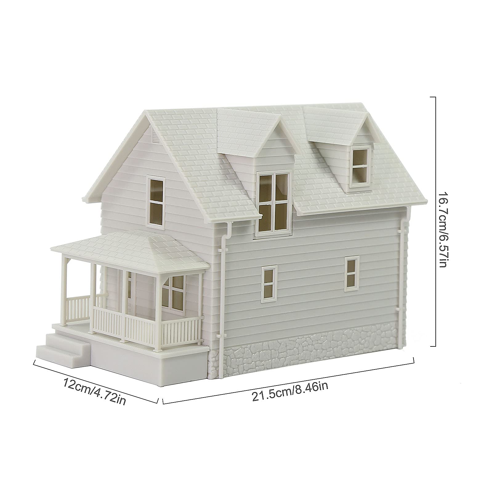 O Scale Model Blank Buildlings Kit Unassembled House for Model Train Layout JZ01JJ (O Scale-1 Unit) DIY Christmas Village Room
