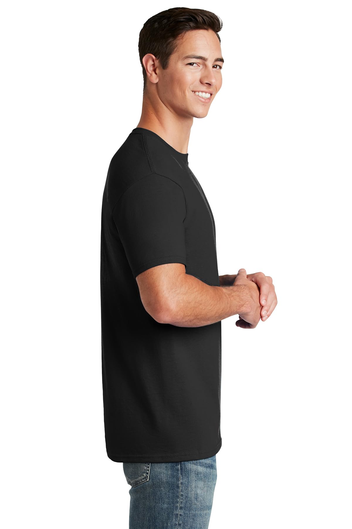 Jerzees Men's Dri-Power Short Sleeve T-Shirt (Pocket & No, Pocket-3 Pack-Black, X-Large