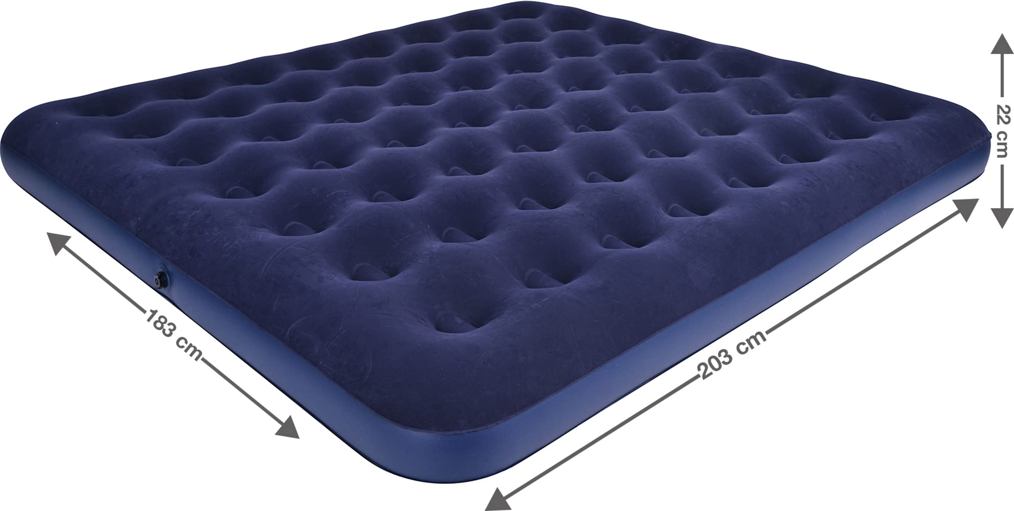 Jilong King Size CB - maxi double air bed, extra wide, velour reclining area, 203x183x22cm