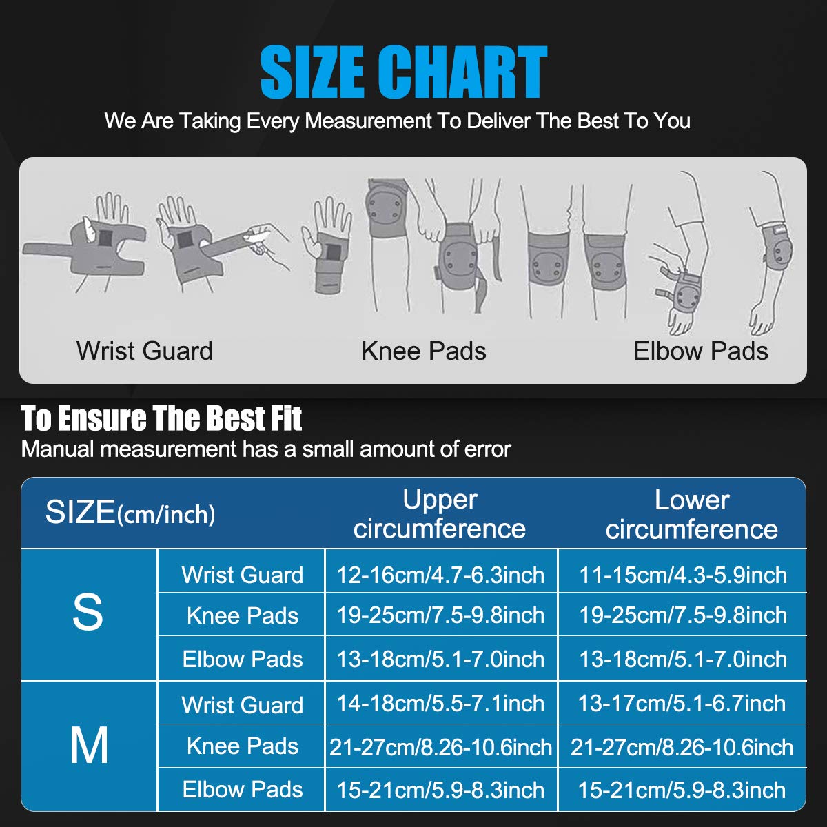 Kids/Youth Elbow Pads Knee Pads with Wrist Guards Protective Gear Skateboarding Pads Roller Skating Derby Bicycle Inline Skating Scooter Riding Hoverboards Bike Longboarding