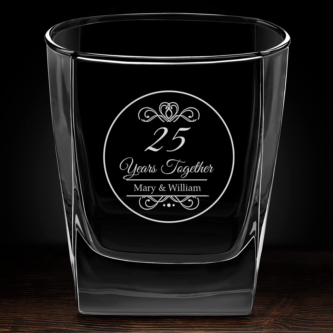 Maverton 6 Whiskey glasses for couples - Tumblers for Wedding - Drinking glasses for pairs - Personalized whisky set for newlyweds - Glassware for anniversary - For Parents - ANNIVERSARY