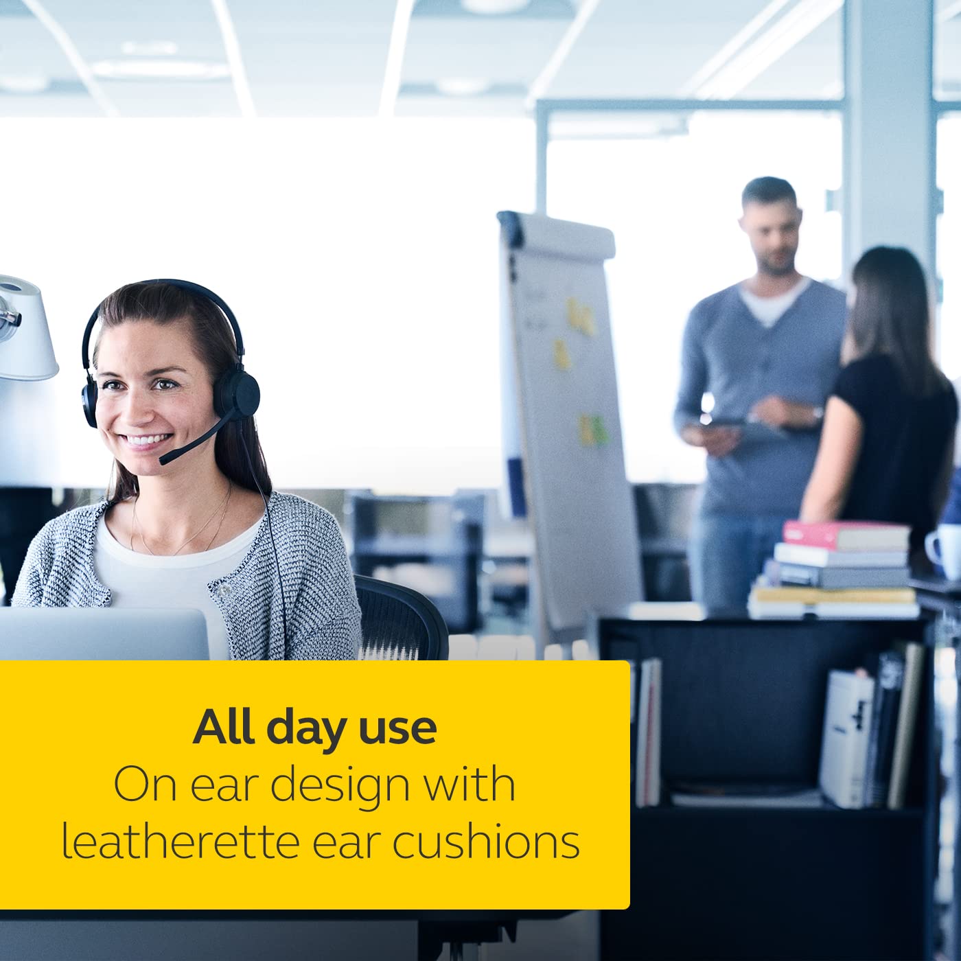 Jabra Evolve 30 II Wired Headset, Mono, UC-Optimized – Telephone Headset with Superior Sound for Calls and Music – 3.5mm Jack/USB Connection – Pro Headset with All-Day Comfort