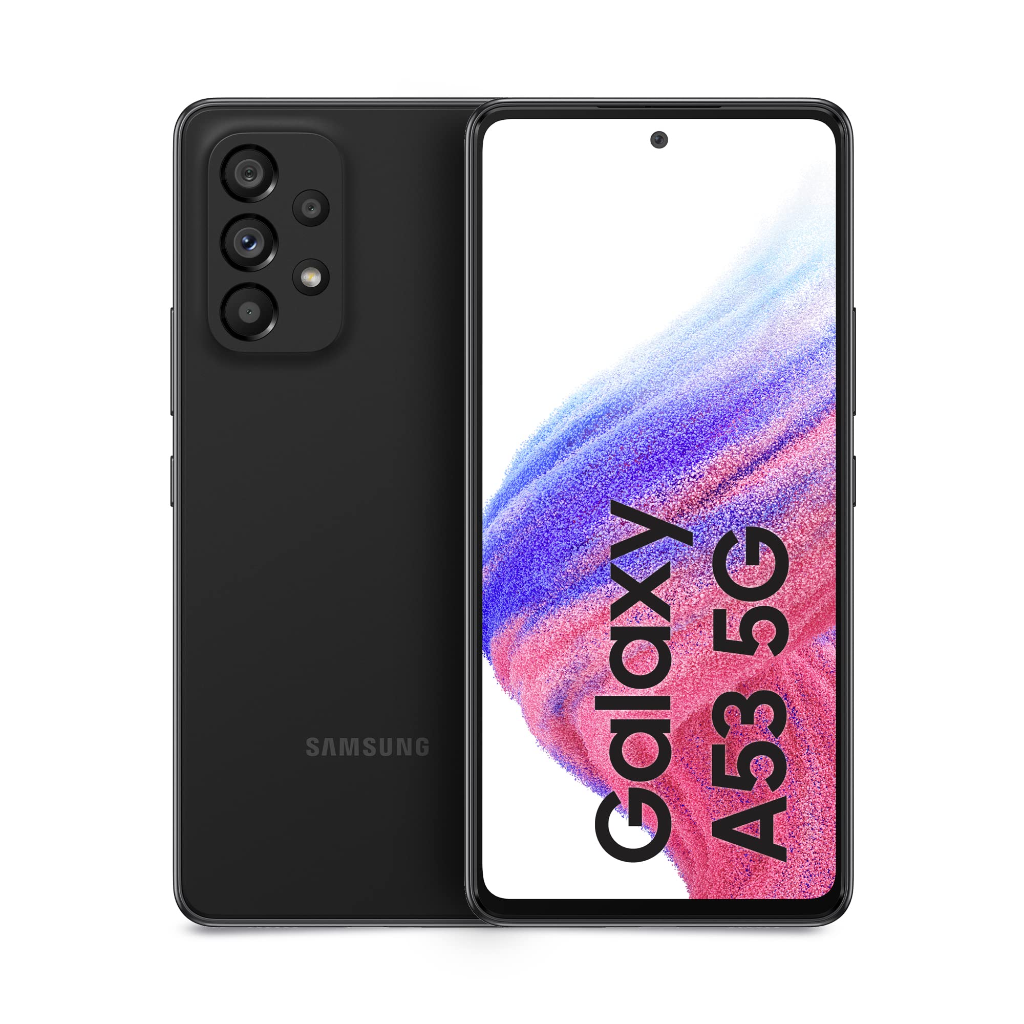Samsung Galaxy A53 4G (SM-A536B/DS) Dual SIM,128GB + 6GB, Factory Unlocked GSM, International Version (Fast Car Charger Bundle) - (Awesome Black)