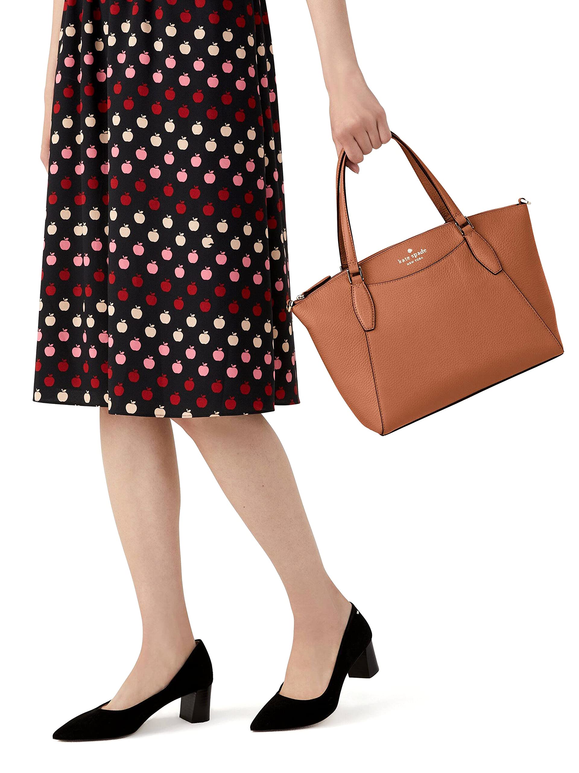 Kate Spade New York Kate Spade Monica Satchel Pebbled Leather Convertible Crossbody Bag Purse Handbag (Warm Gingerbread)