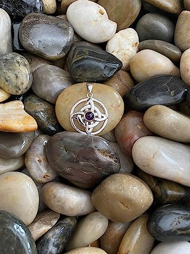 Jewelry Trends Sterling Silver Celtic Quaternary Knot Pendant with Purple Amethyst