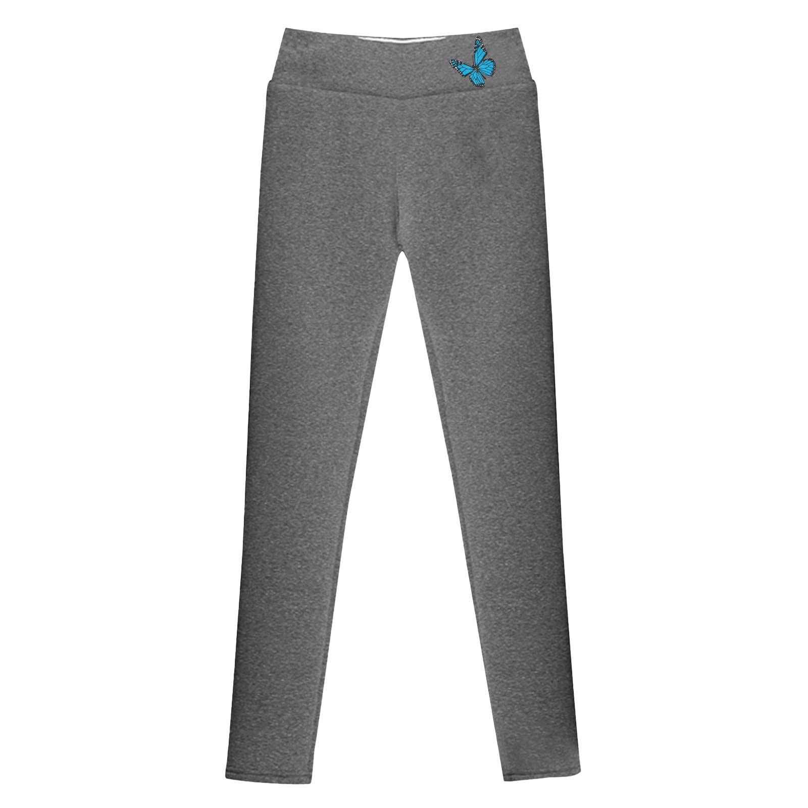Plus Velvet Thick Lamb Fleece Leggings Women's Autumn and Winter Printed High Thermal Top and Bottom Set Men (Grey, XXL)