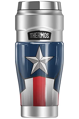 THERMOS Captain America Captain America Logo STAINLESS KING Stainless Steel Travel Tumbler, Vacuum insulated & Double Wall, 16oz