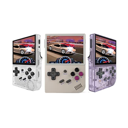 Retro Handheld Game Console 3.5 "Portable Pocket Video Player 5000+ Games (Size : with Bag, Color : RG35XX White T 128G)