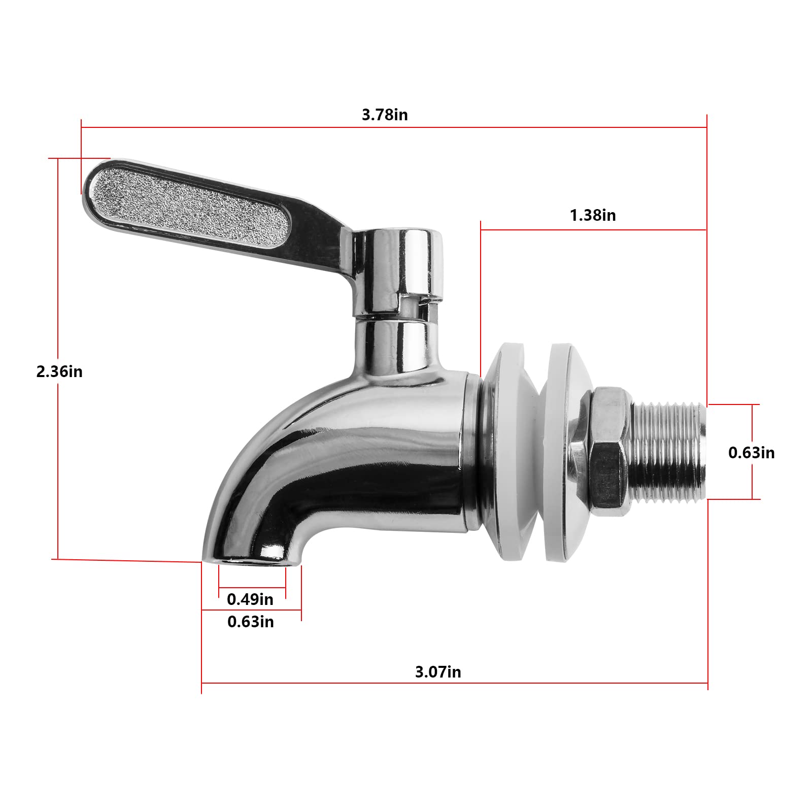 Replacement Spigot for Beverage Dispenser, Stainless Steel Spigot for Drink Dispenser, Water Dispenser Faucet, Food Grade, with Anti-Clogging Cap (1PACK)