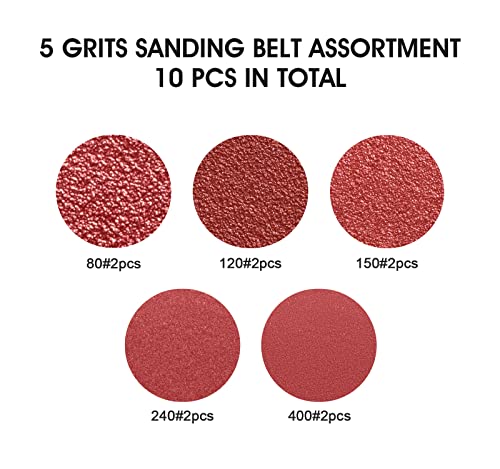 Sanding Belts 10 Pack 4×36 Inch Aluminum Oxide Sanding Belt for Belt Sander 2 Each of 80 120 150 240 400 Grits Belt Sander Paper