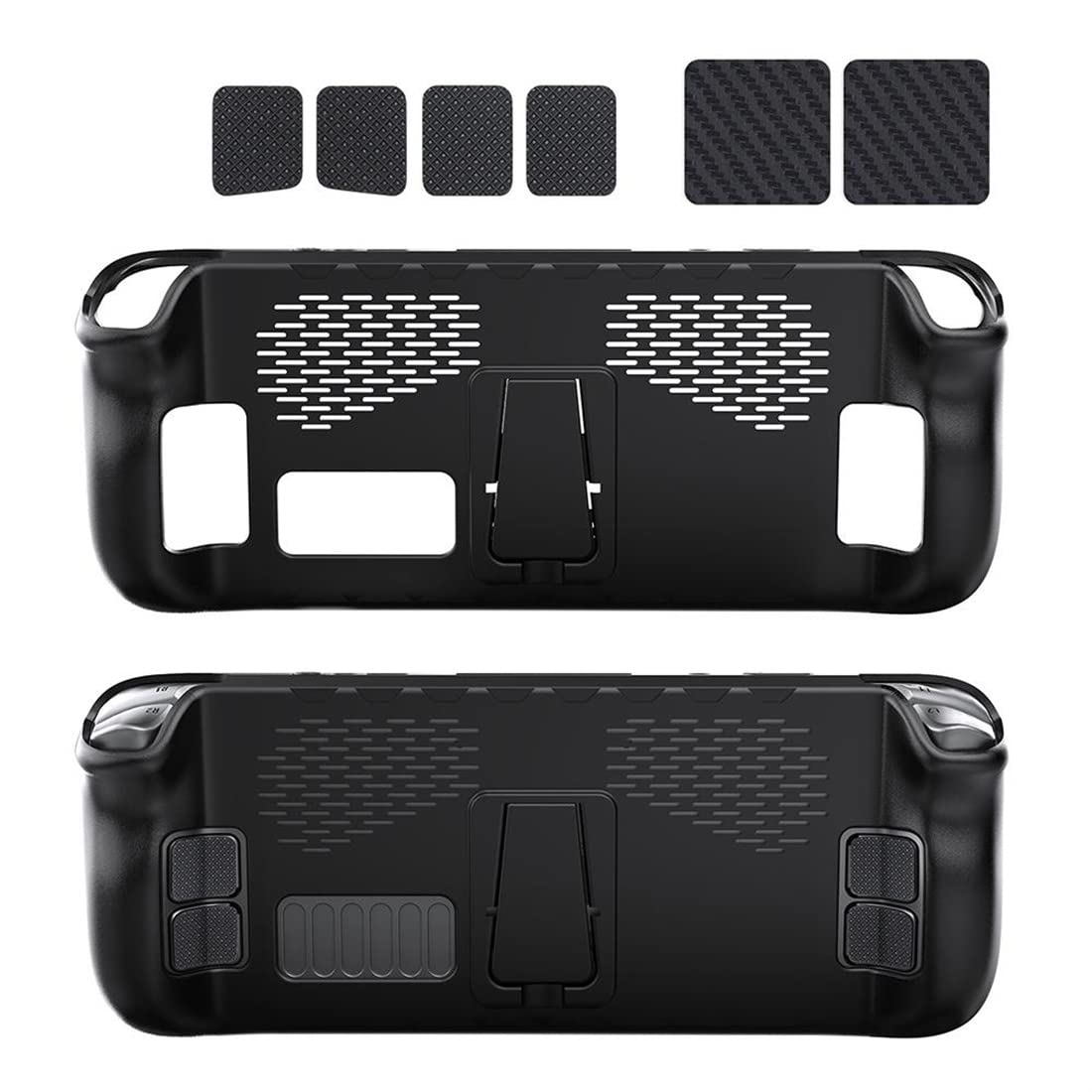 Protective Case for Steam Deck 7pcs Case Set Tpu Cover With Stand Touchpad Button Stickers Game Accessories Compatible For Steam Deck dropshipping