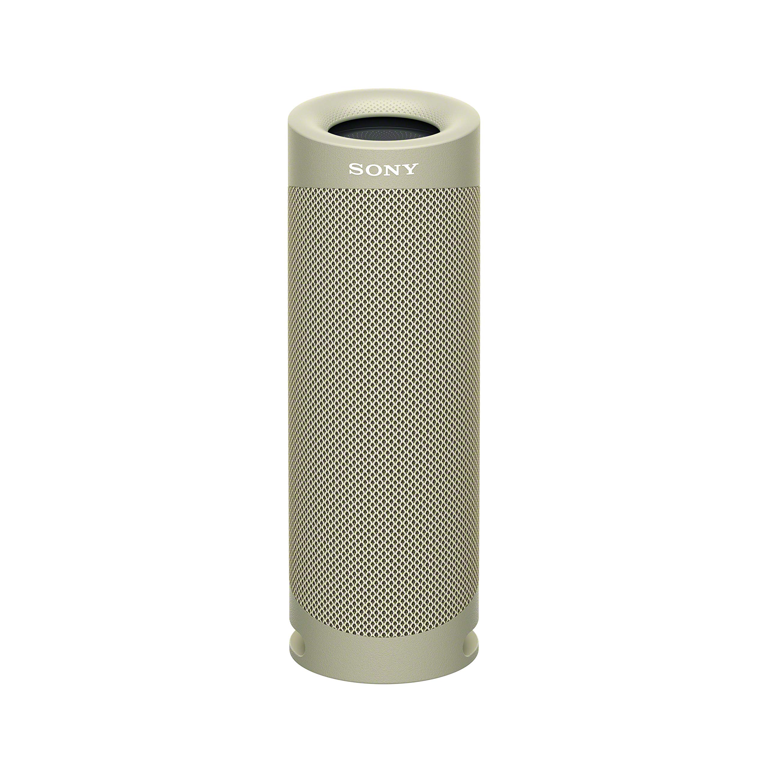 Sony SRS-XB23 EXTRA BASS Wireless Bluetooth Portable Lightweight Travel Speaker, IP67 Waterproof & Durable for Outdoor, 12 Hour Battery, USB Type-C, Removable Strap and Speakerphone, Taupe