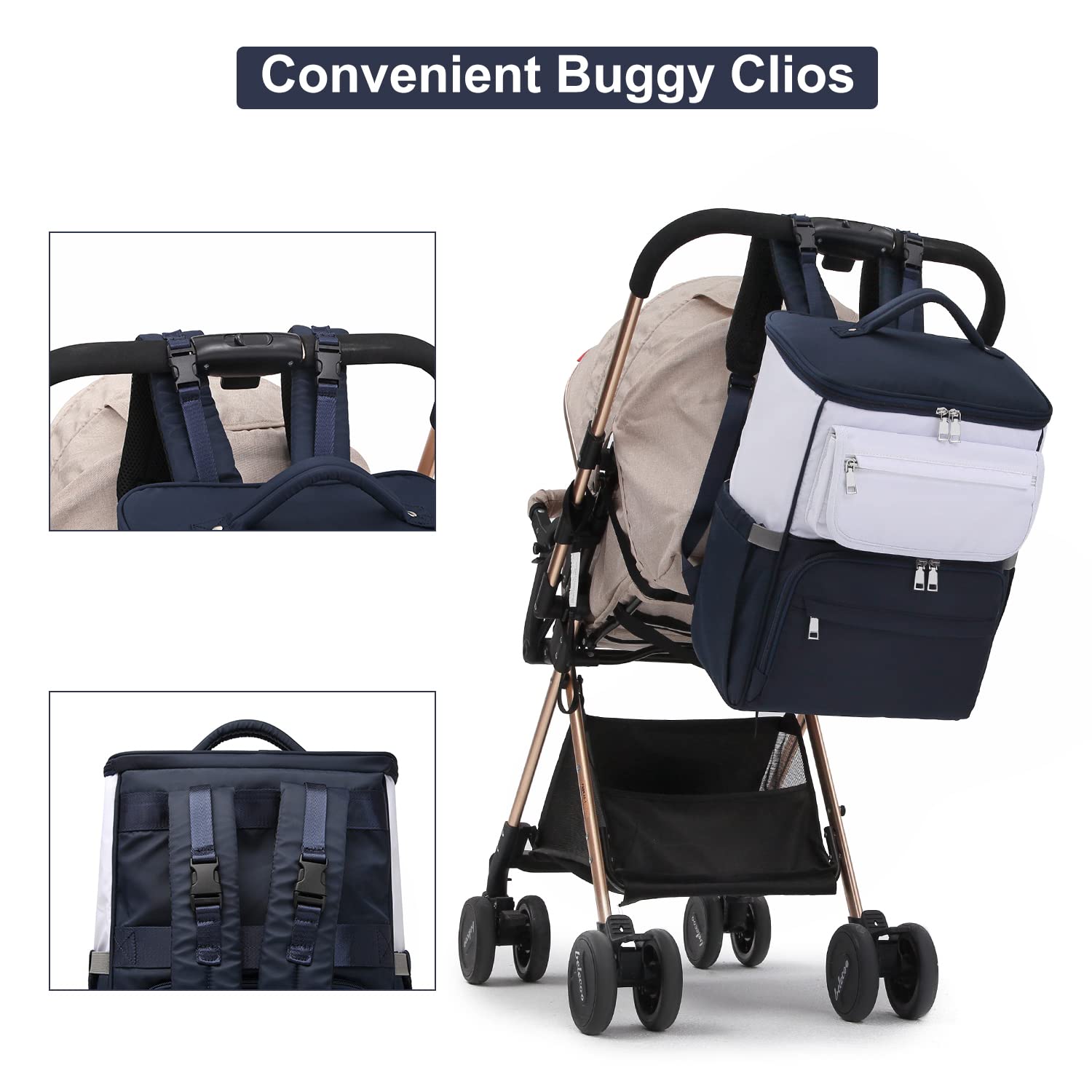 seyfocnia Diaper Bag Backpack, Large Capacity Diaper Bag for Mom and Dad Backpack Diaper with Insulated Pockets and Stroller Straps