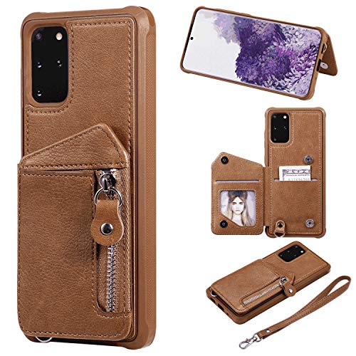 TemplarMoon Flip Case Fit for Samsung Galaxy S9 Plus, Kickstand Card Holders Extra-Protective Brown Leather Cover Wallet for Samsung Galaxy S9 Plus