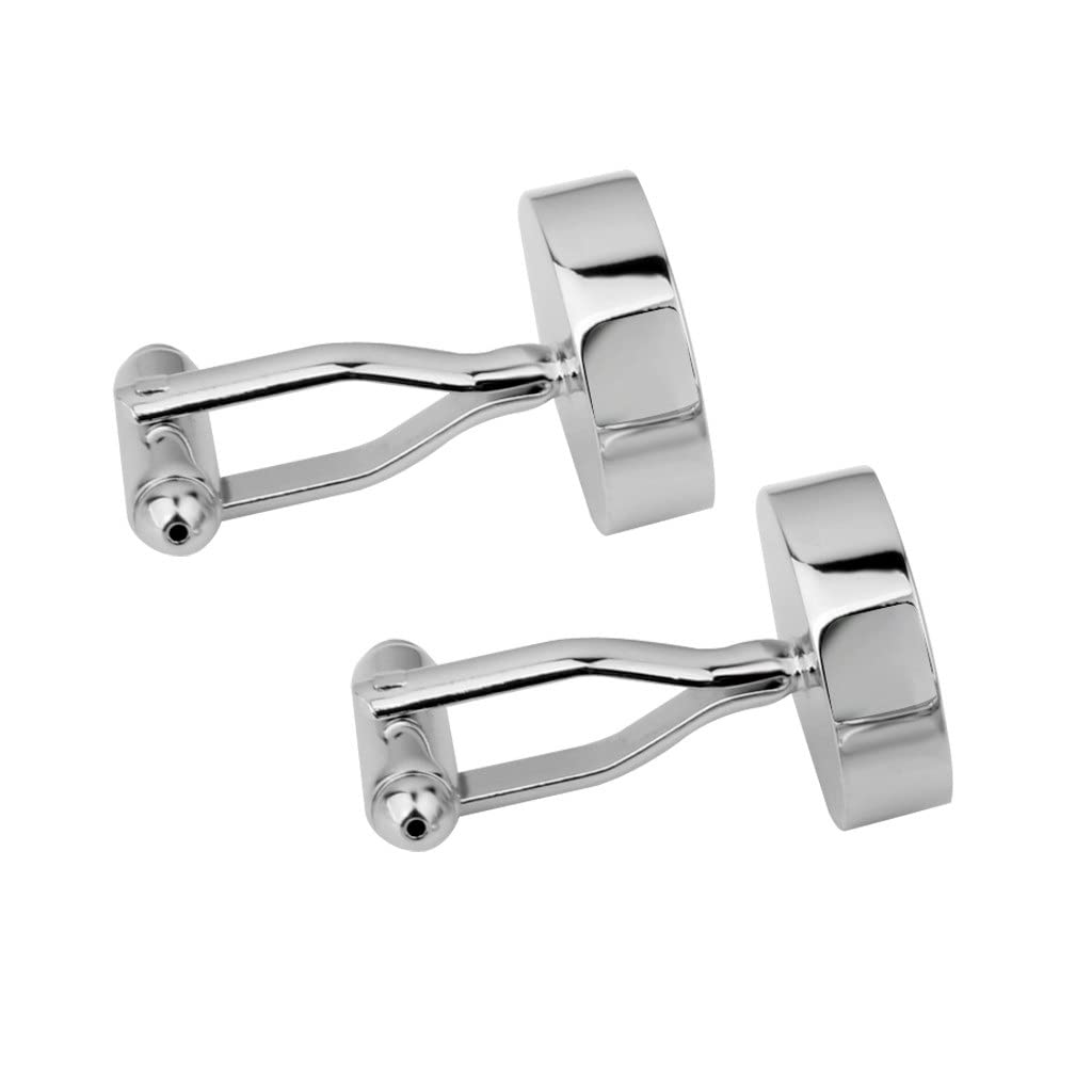 Round Stainless Steel Cufflink for Men Groom Shirt Suit Wedding Cuff Links (Color : A, Size : One Size) (A One Size)