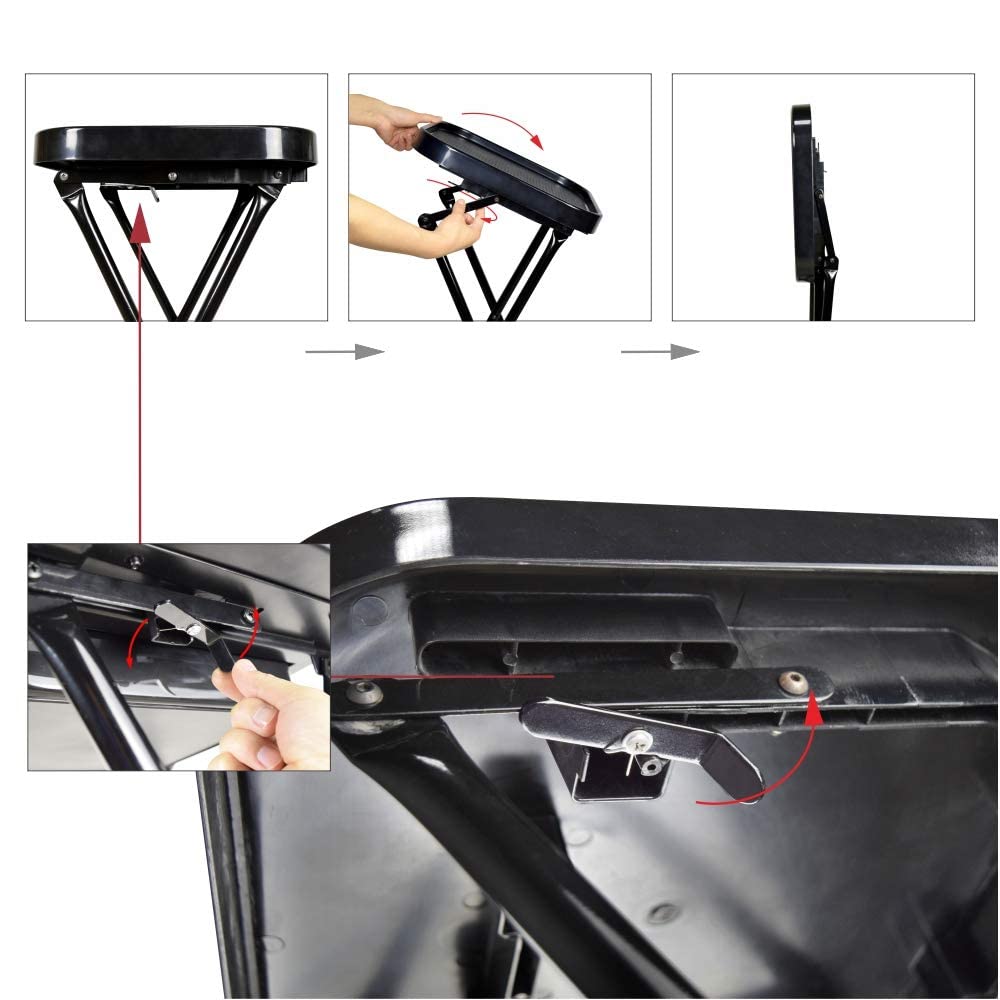 SF-001 | Folding Salon Tray | Tray Station Black on Wheels | Hair Salon Accessories