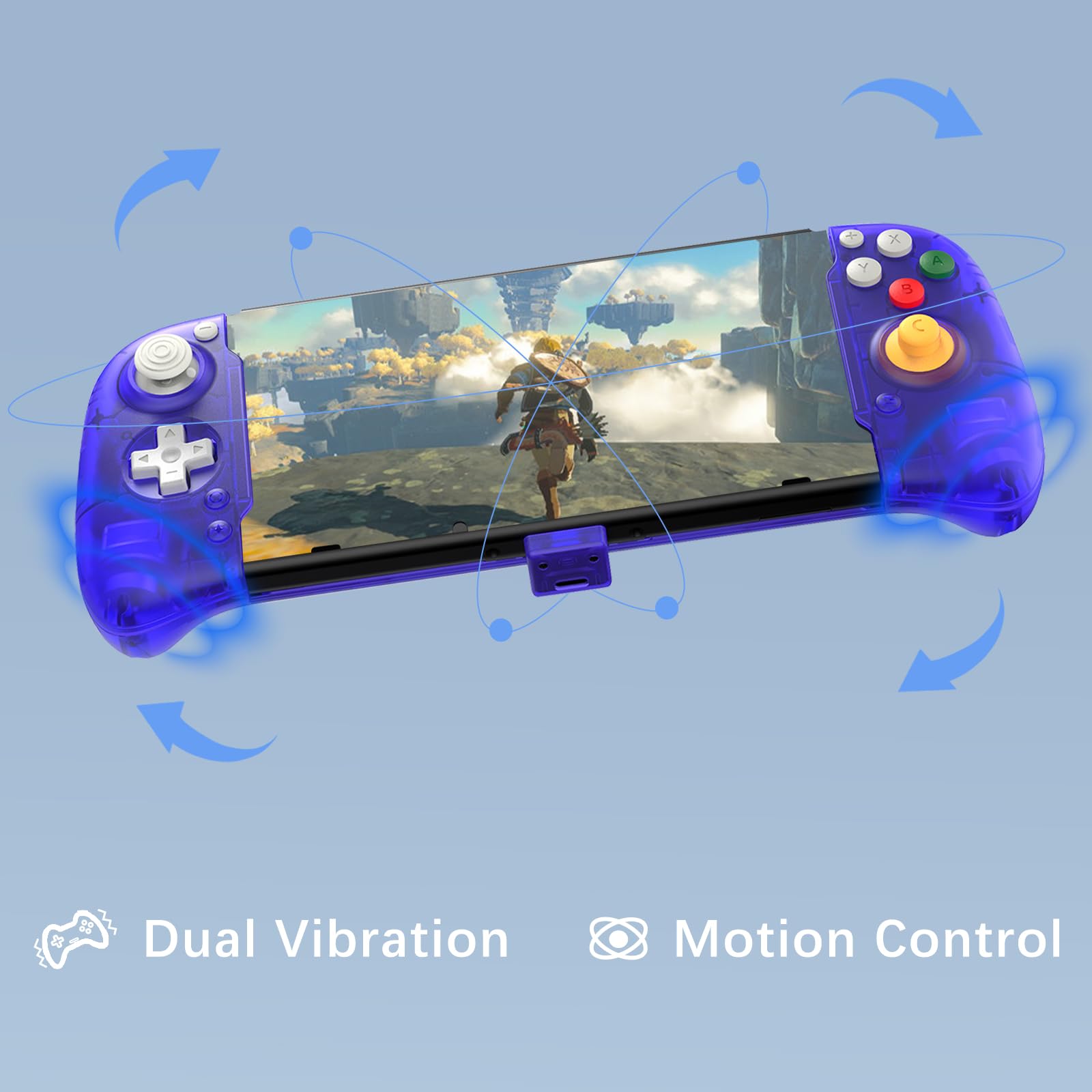 RetroFlag Switch Handheld Controller,Switch Split Pad Pro Controller with Hall Effect Sensing Joystick, Switch Accessory Ergonomic Grip Backbone One Pad Compact,Dual Vibration Auto-turbo - Purple