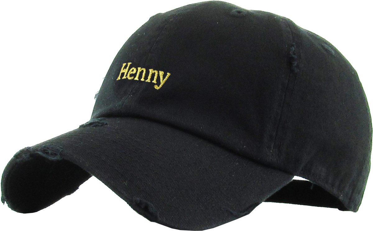 KBSV-172V BLK Hennything Dad Hat Baseball Cap Polo Style Unconstructed Adjustable Vintage