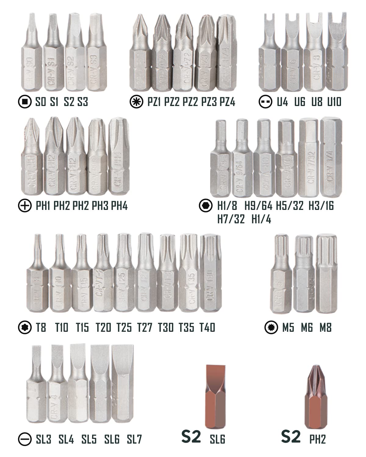 ROTATION 44pc Bit Set with 1/4 Mini Ratchet Offset Screwdriver, Portable Case, CR-V Steel, Drive Handle & Multi Hex/Phillips/Slotted/Torx/Star Bit