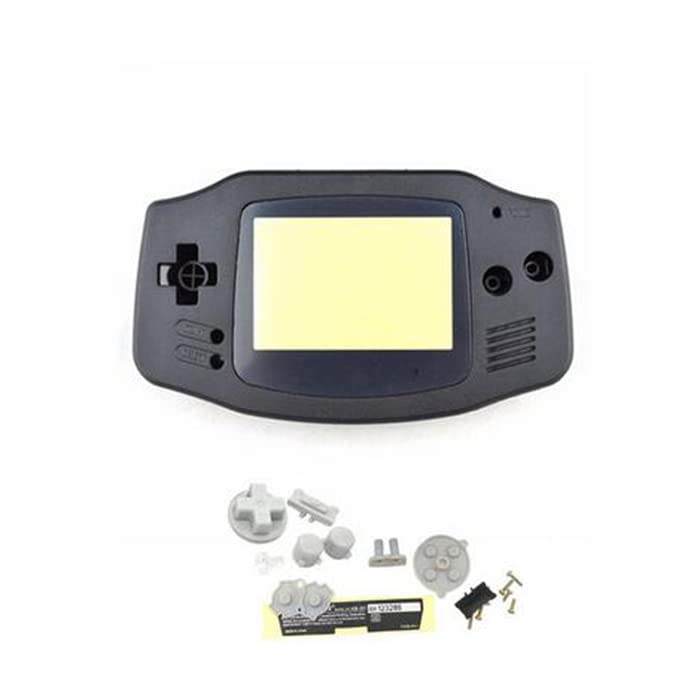Rymfry Housing Shell Sets with Buttons Screen Lens Screwdriver for Gameboy Advance GBA Game Console (Black)
