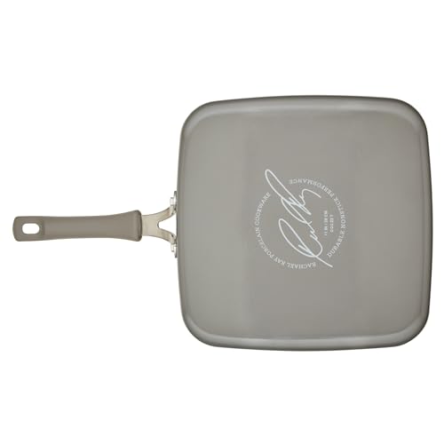Rachael Ray Cook + Create Nonstick Stovetop Griddle/Grill Pan, Square, 11 Inch, Gray