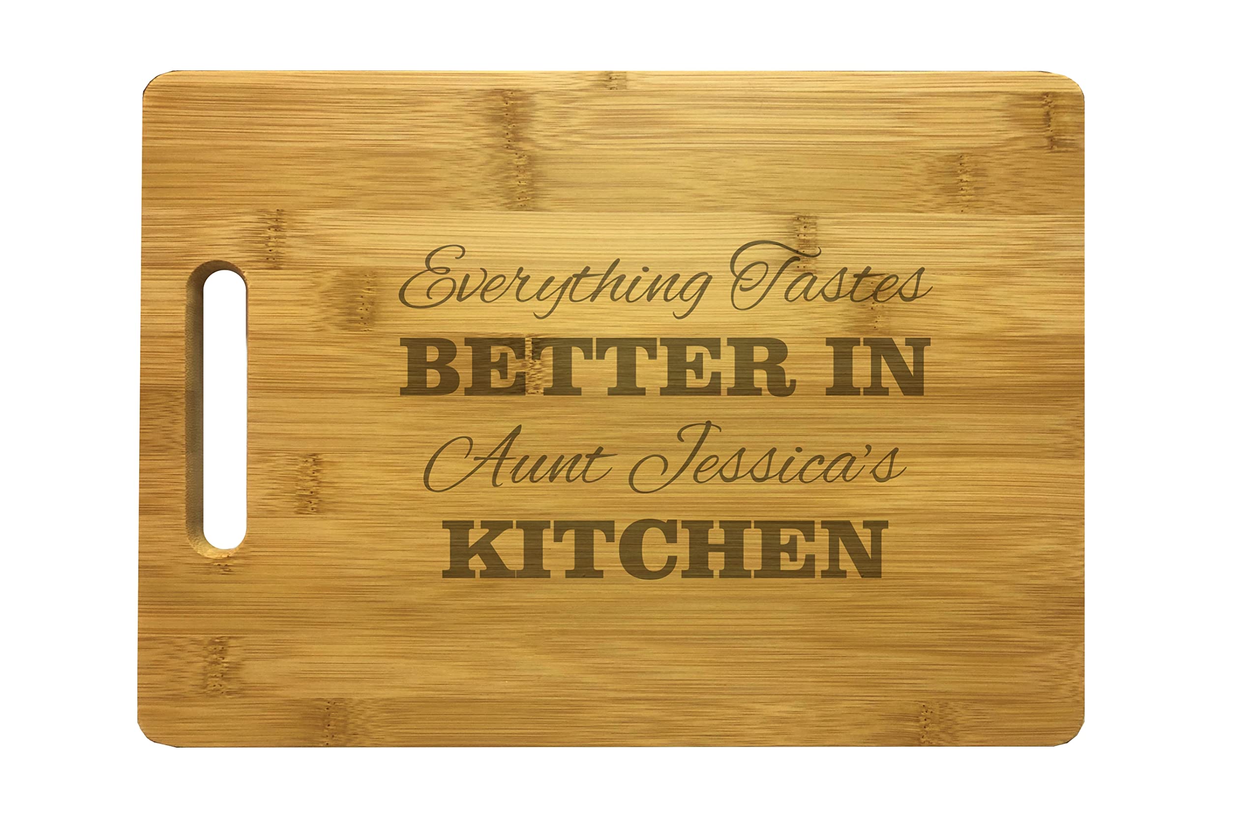 Personalized Cutting Board Everything Tastes Better Engraved Bamboo Kitchen Decor Large Size - Custom Cooking Gift for Mom Dad, Housewarmings, Anniversary, Wedding Gifts