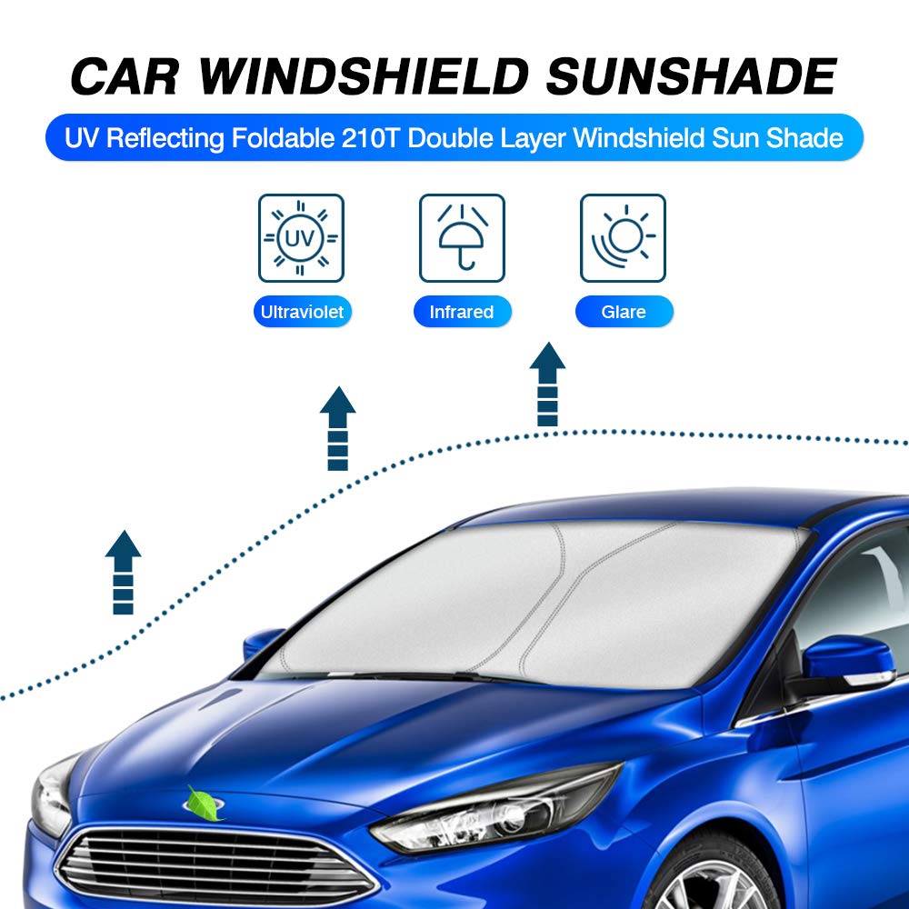 KUST Custom Fit Windshield Sun Shade for Ford Focus 2012-2018 Hatchback Accessories Window Shade Foldable Sun Visor Protector Blocks UV Rays Keep Your Car Cooler
