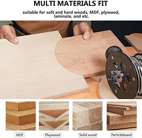 SpeTool CNC Spoilborad Surfaing Router Bit 1" Cutting Diameter 2+2 Flute with 1/4" Shank Router Planning Dado Cleaning Planer Bit