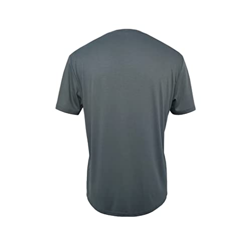 MJORI Men's Silk Cotton Knitted T-Shirt Short Sleeve Solid Tee(Grey,Update M)