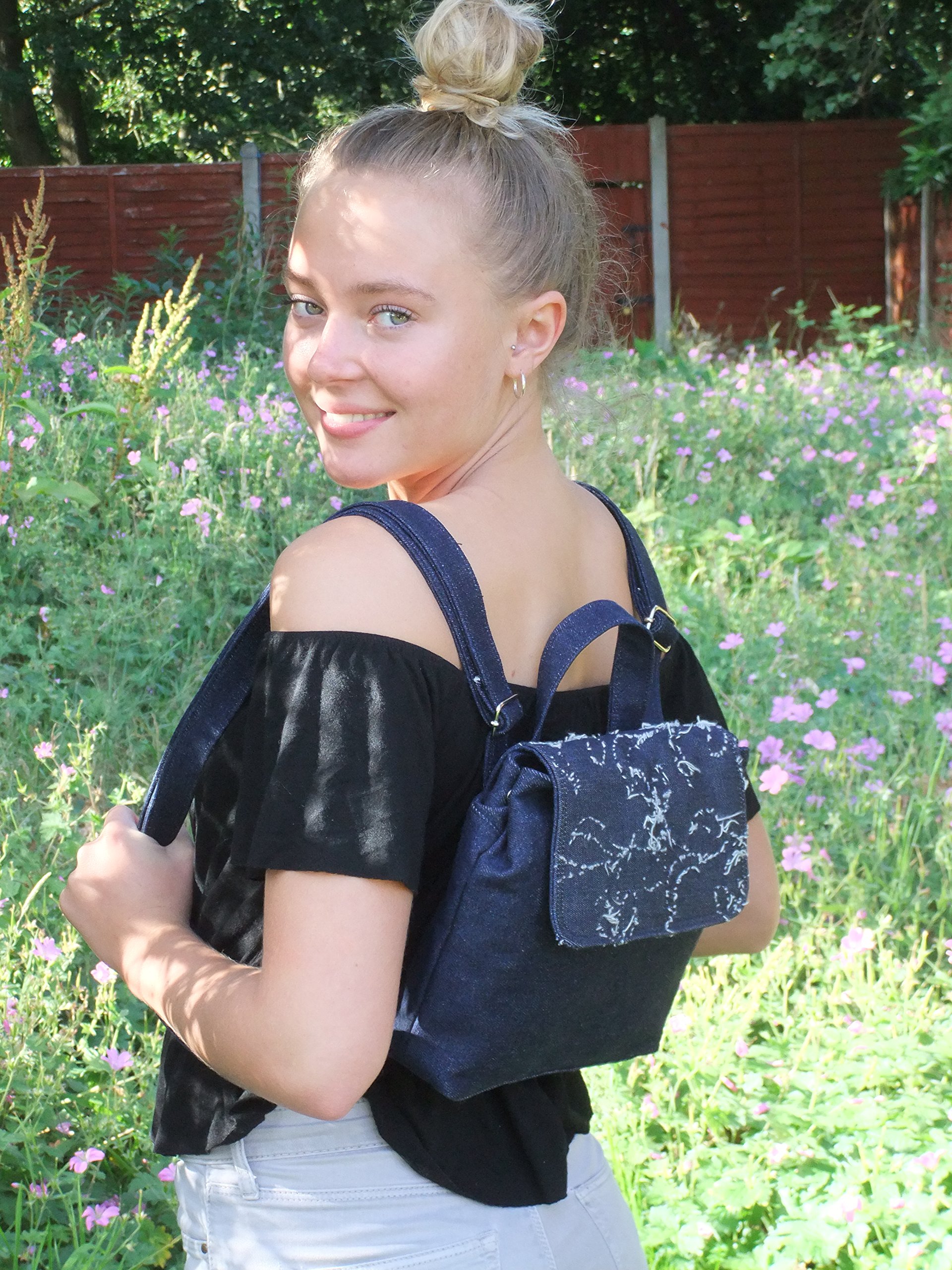 LONI Women Fashion Black Patent Backpack | Casual Backpack for Women | Mini Backpack Purse for Women| Cute & Small Handbag | Small Daypack