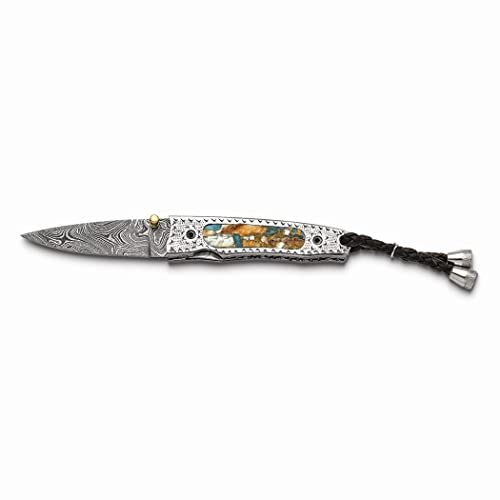 Steel Layer Folding Pink Opal/turquoise/bronze/resin Handle Knife Leather Wooden Gift Box Orange Rust Resistant