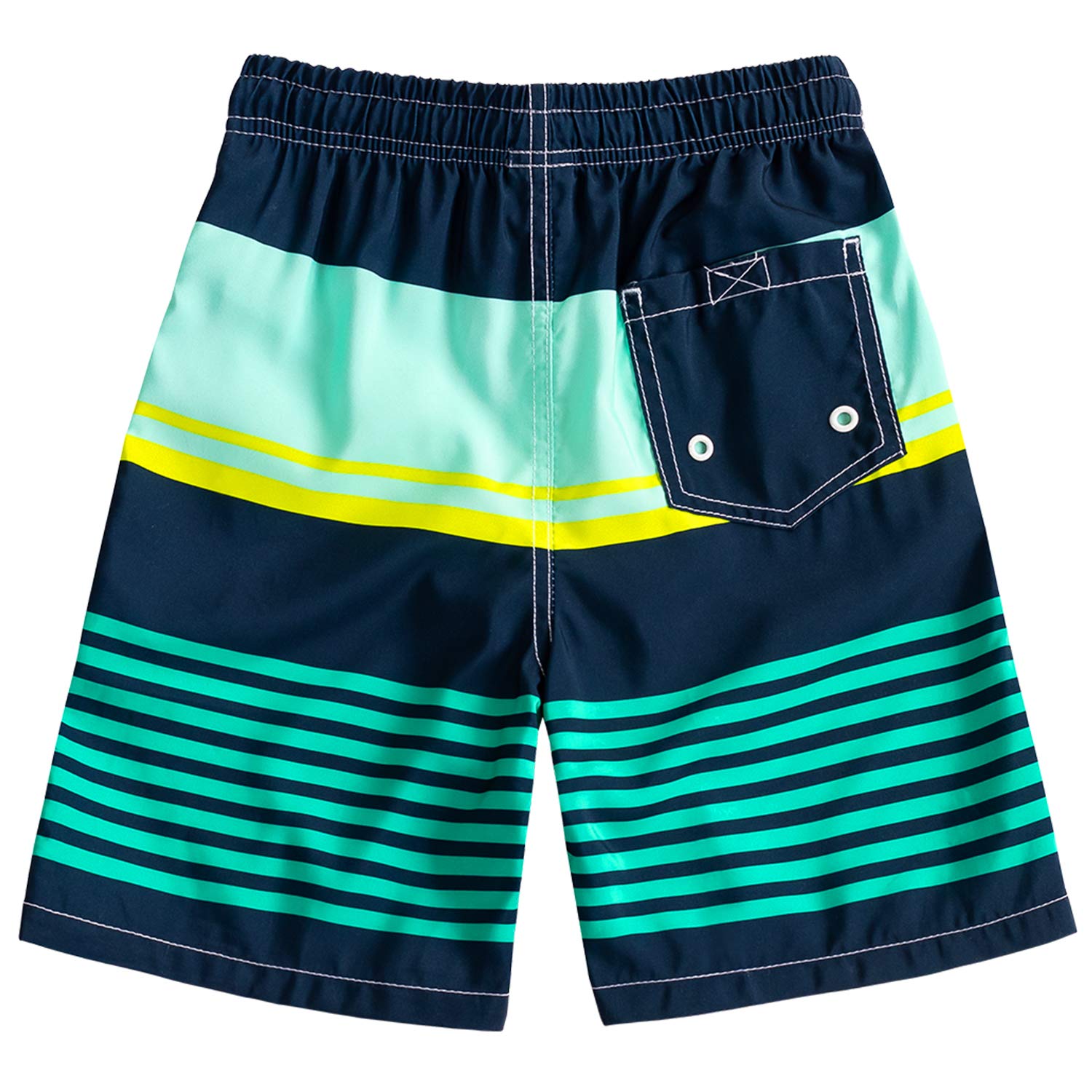 Kute 'n' Koo Boys Swim Trunks, UPF 50+ Quick Dry Striped Boys Swim Shorts, Boys Bathing Suit (10/12, Striped 1)