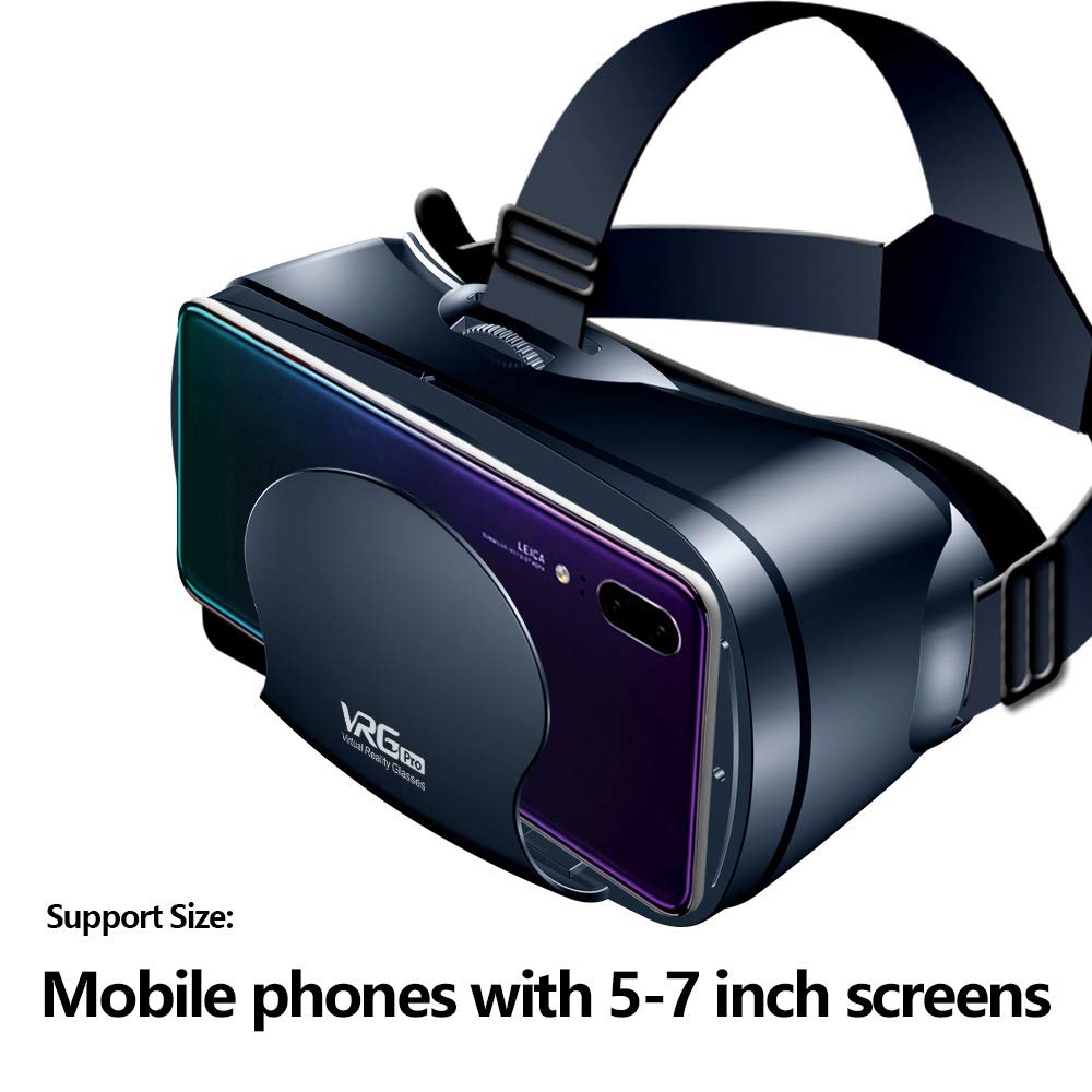 LOOCOO 3d Pro VR Glasses,Virtual Reality Glasses,Full-screen Visual VR Player,Wide-angle VR Glasses,Suitable for 5 to 7-inch Smartphone Devices