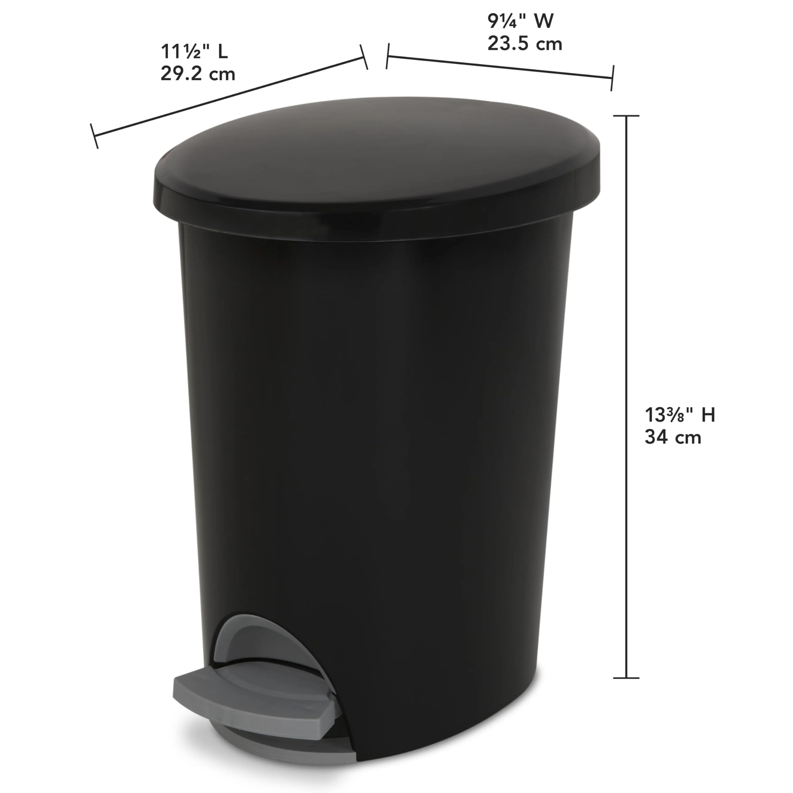 YLMZA 2.6 Gal. Wastebasket Plastic，Ideal for use in The Kitchen, Bathroom, Bedroom, Dorm Room (Black)