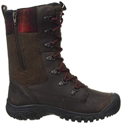 KEEN Women's Greta Tall Waterproof Snow Boot, Chestnut/Mulch, 10 D (Medium) US