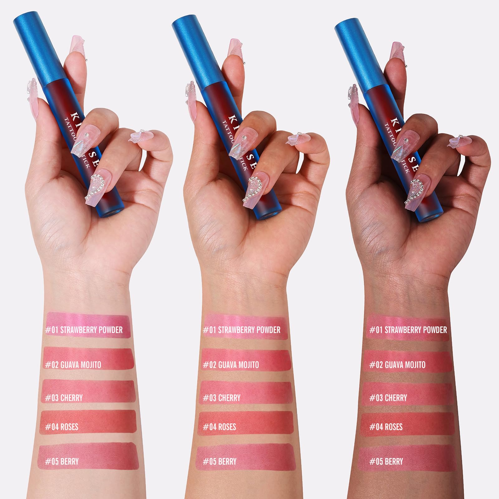 KIMUSE Tattoo Peel & Reveal Lip Stain, Waterproof Long Lasting Peel Off Lip Liner Tattoo, Non Stick Color Peel Off Mask Lip Gloss Makeup