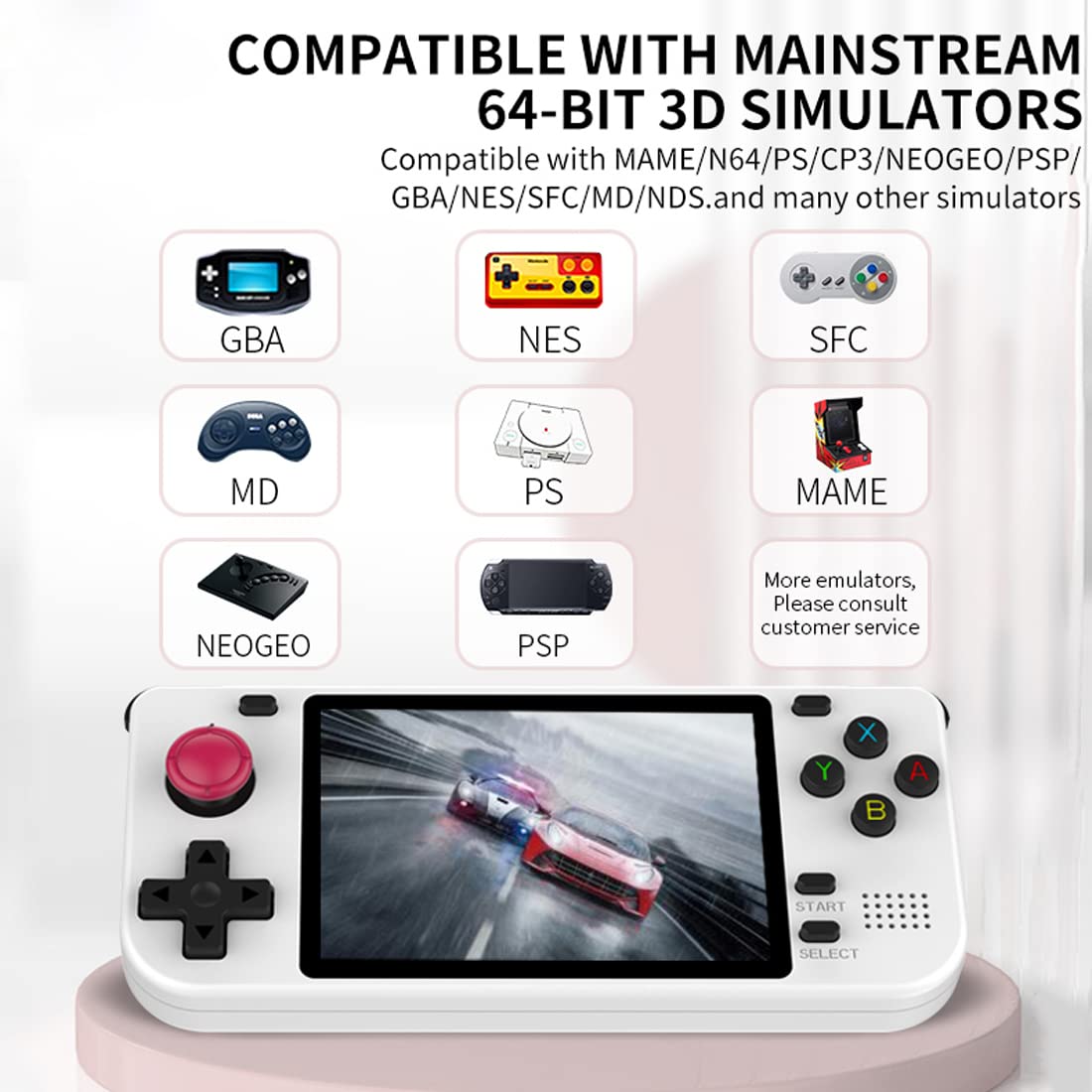 Powkiddy RGB10S Handheld Game Console Built in 40,000 Games, WiFi Module, 3.5 Inch 256G Portable Retro Arcade Video Game Console, Open Source System, Game Console for Kids Adults