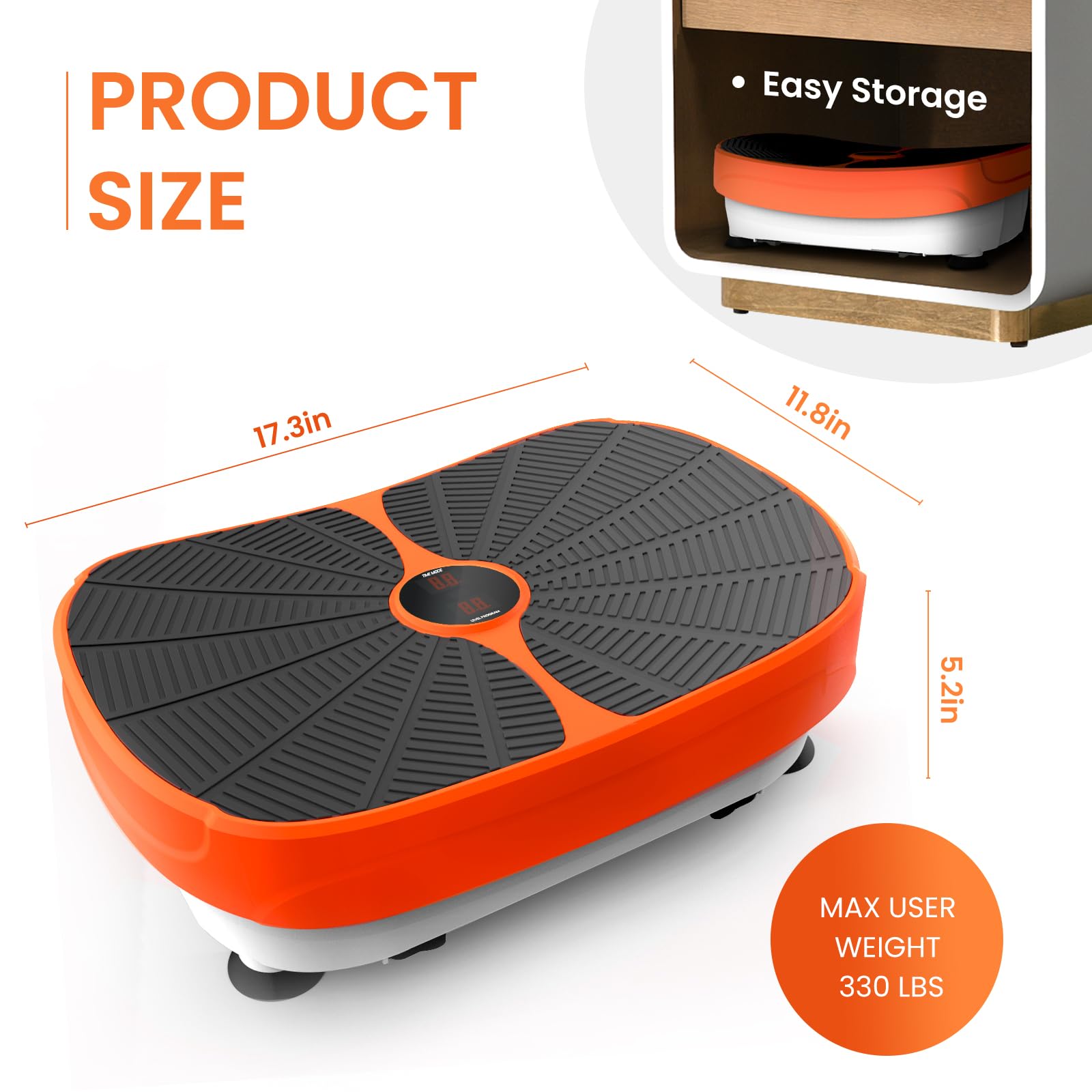 JUFIT Fitness Vibration Plate Exercise Equipment Whole Body Shape Exercise Machine Vibration Platform Fit Massage Workout Trainer,Max User Weight 330lbs