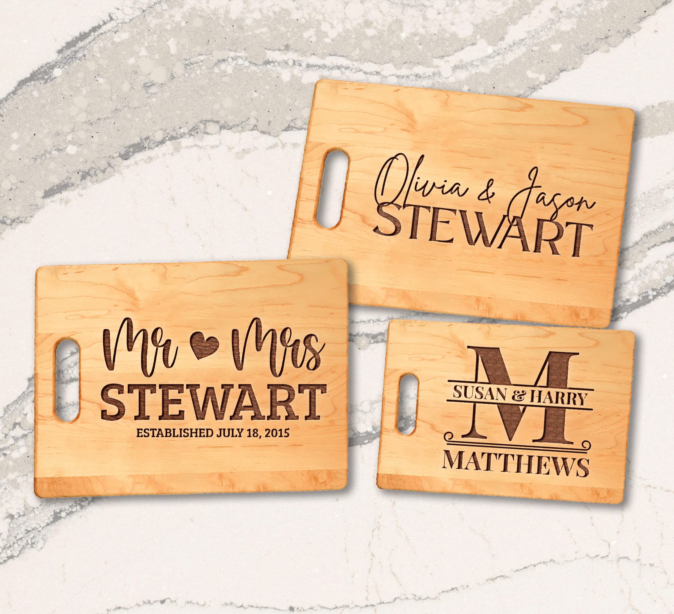Personalized Mr and Mrs Cutting Board Wedding Gift for Couple Custom Arched Bamboo Cutting Board Housewarming Gifts