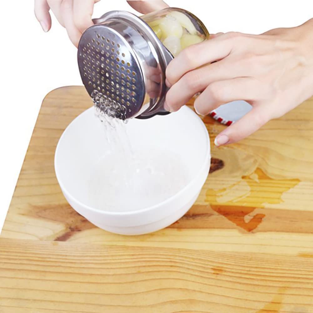 Stainless Steel Food Can Strainer Sieve Metal Tuna Press Filter Canning Lid Colander Oil Drainer Kitchen Tools for Beans Vegetables