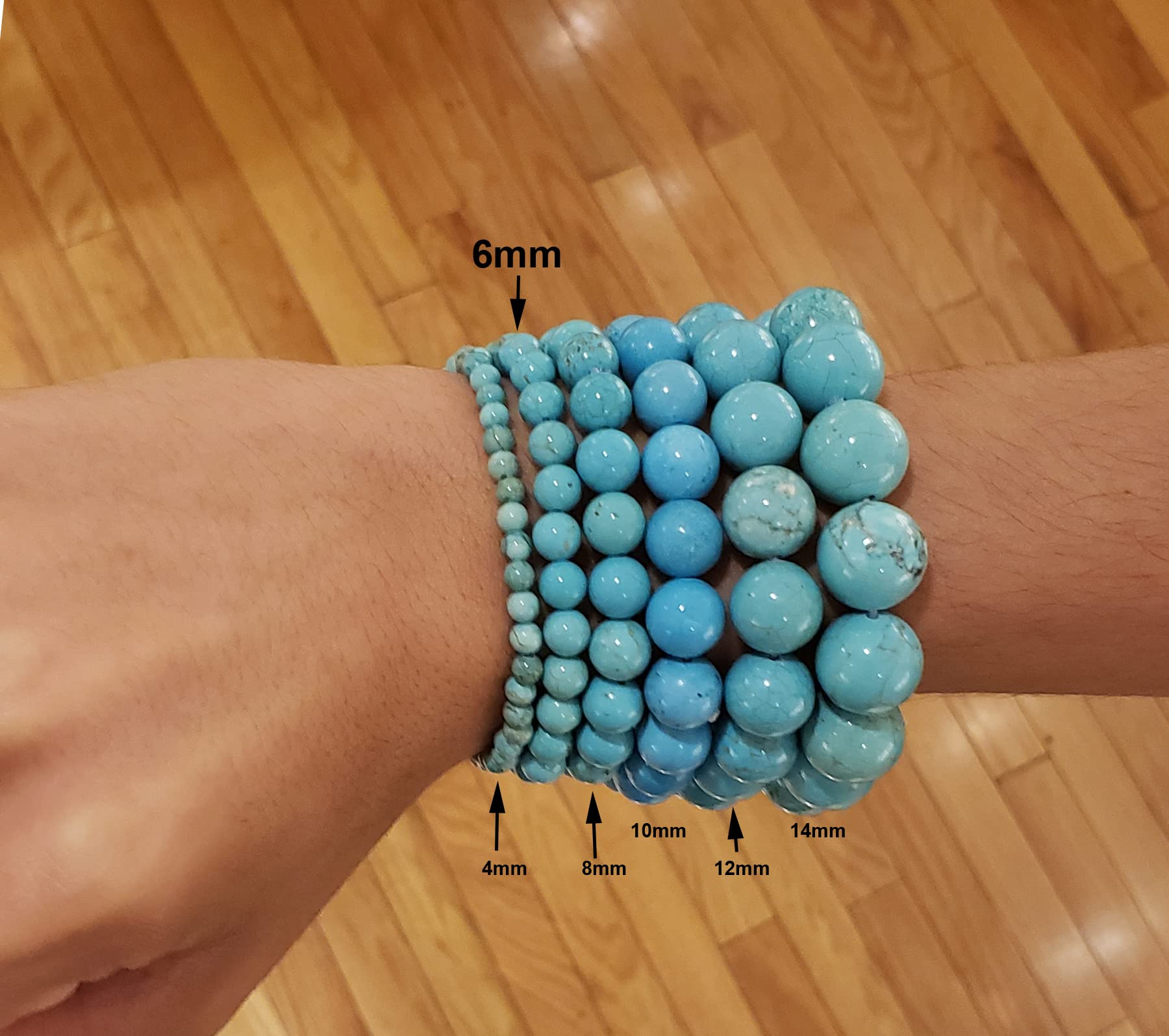LTC Designs Dyed Multi Colored Freshwater Cultured Pearl Seven-Piece Stretch Bracelets Set 6-6.5 for Women, Teens, and Girls