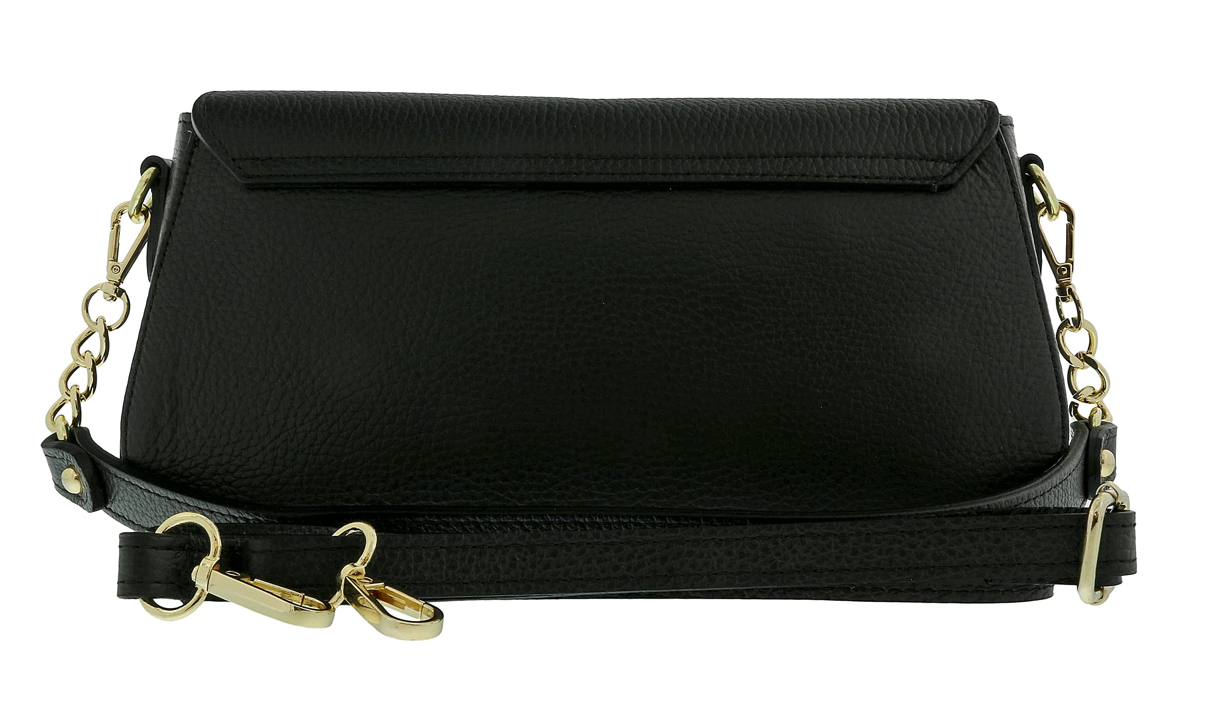 Pierre Cardin Black Leather Medium Structured Logo Shoulder Bag for womens