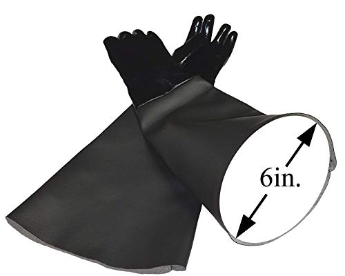 TUFF-Blast Neoprene Gloves for Sandblasting Sandblaster Sand Blast Cabinet - 6" x 24" Made in USA