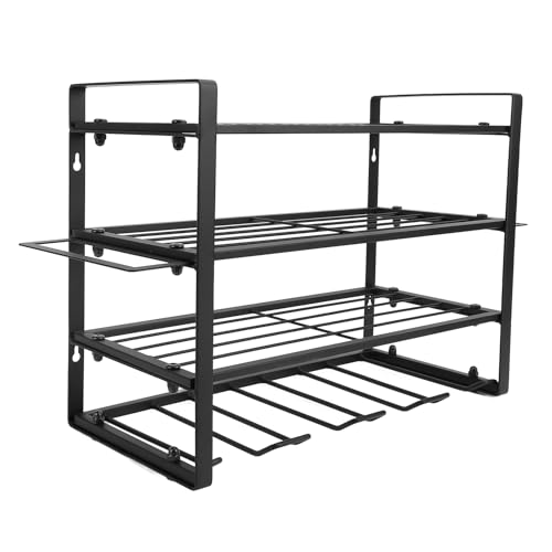 Ymiko Power Tool Organizer Heavy Duty 4 Layer Wall Mount Garage Drill Storage Metal Stand