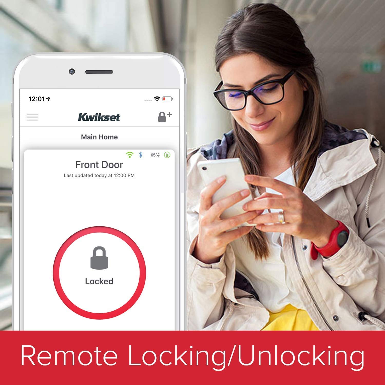 Kwikset 99390-001 Halo Wi-Fi Smart Lock Keyless Entry Electronic Touchscreen Deadbolt Featuring SmartKey Security, Satin Nickel - 2 Pack